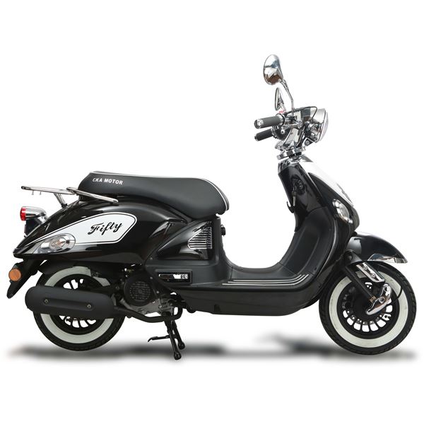 Scooter thermique 50 cm³ 4T Euro 4 CKA Fifty noir brillant Eurocka ... Scooter thermique 50 cm³ 4T Euro 4 CKA Fifty noir brillant Eurocka ...