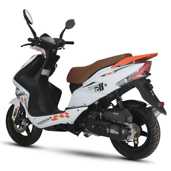 Scooter thermique 50 cm³ 4T Euro 4 CKA R8 blanc/ orange brillant ... Scooter thermique 50 cm³ 4T Euro 4 CKA R8 blanc/ orange brillant ...