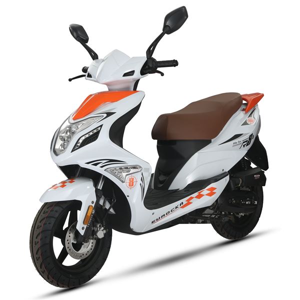 Scooter thermique 50 cm³ 4T Euro 4 CKA R8 blanc/ orange brillant ... Scooter thermique 50 cm³ 4T Euro 4 CKA R8 blanc/ orange brillant ...
