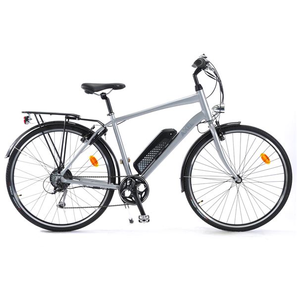 Vélo ville électrique homme Axel Taille 50 (L) gris + batterie offerte ...